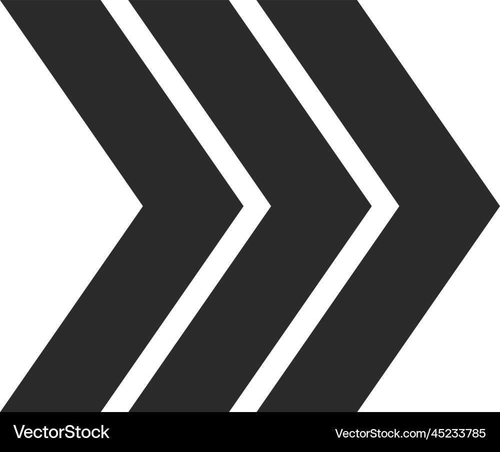 Triple arrow icon right direction road pointer Vector Image