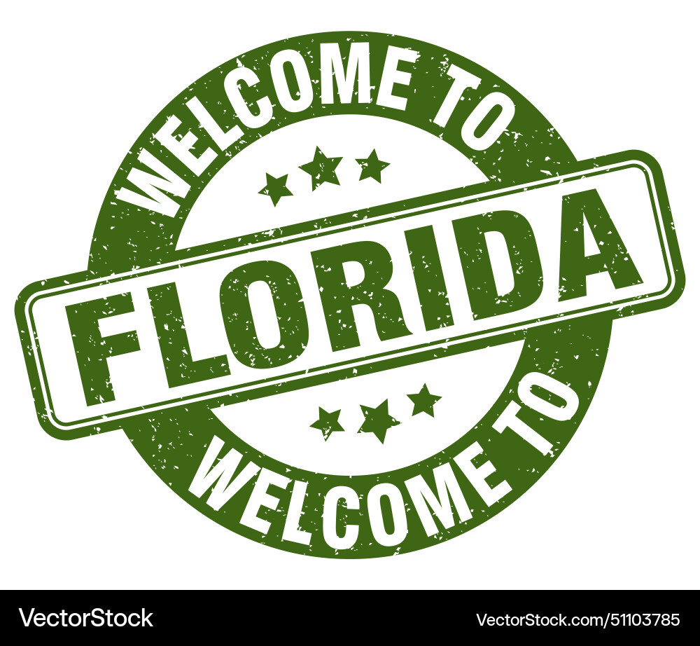 Welcome to florida stamp round sign Royalty Free Vector