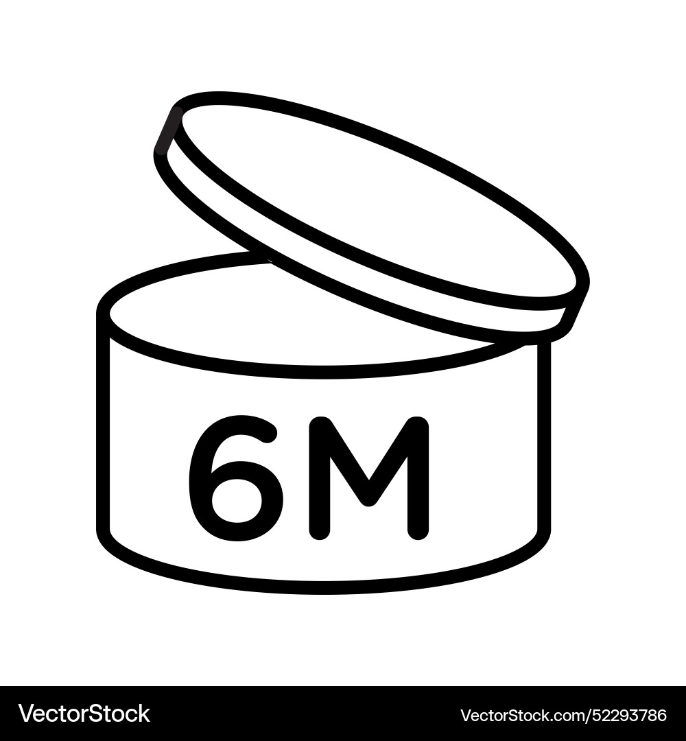 6 months pao icon linear logo mark in black Vector Image