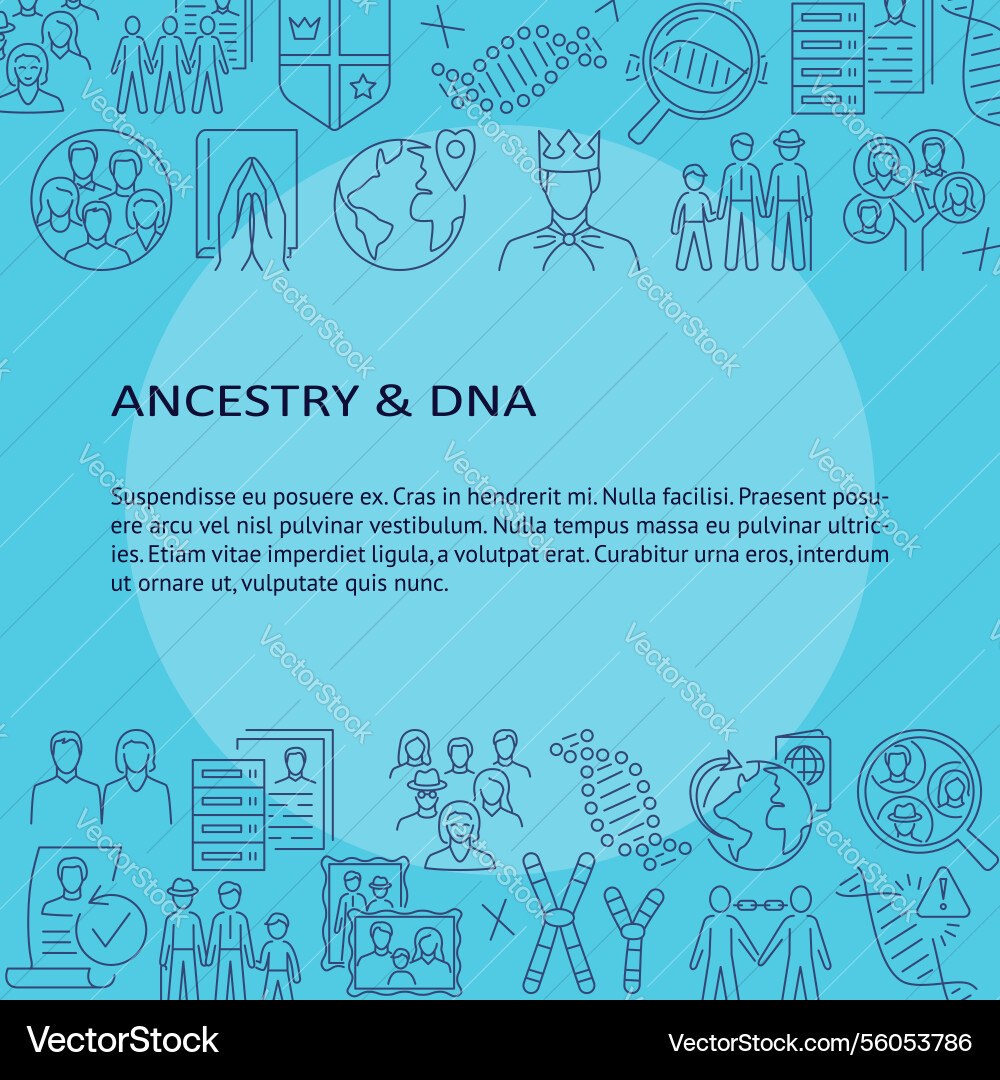 Ancestry and dna poster template Royalty Free Vector Image