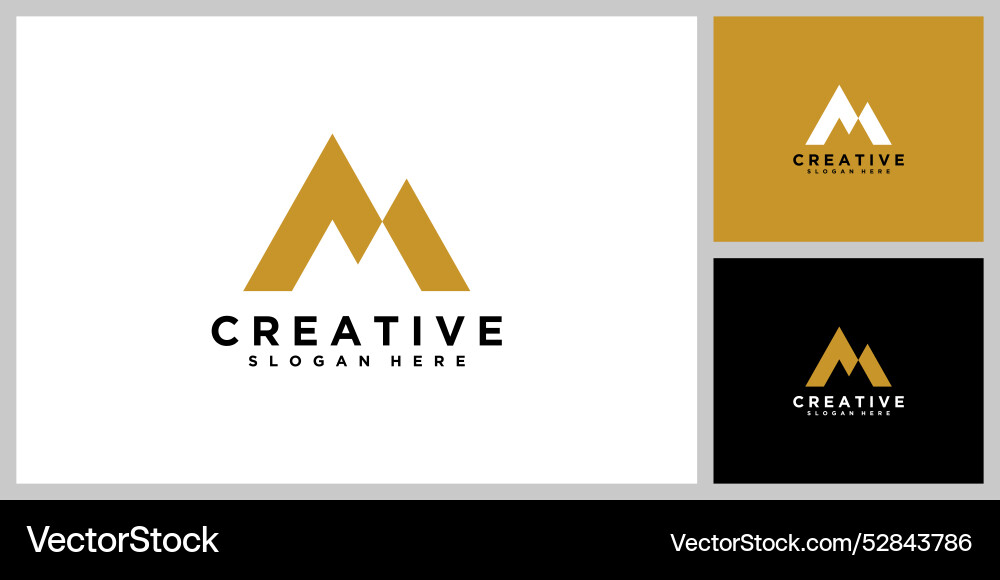 Initial letter m design template Royalty Free Vector Image