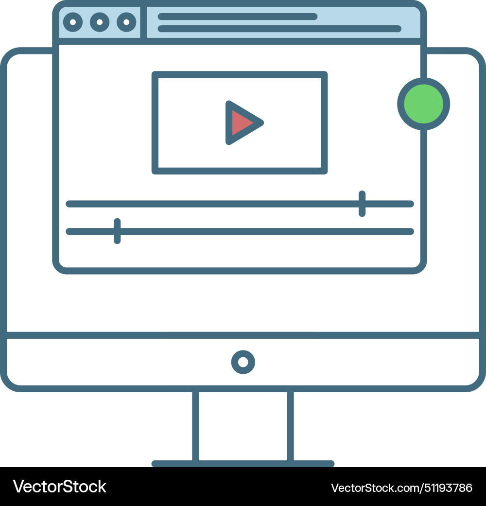 Online training icon flat video conference Vector Image