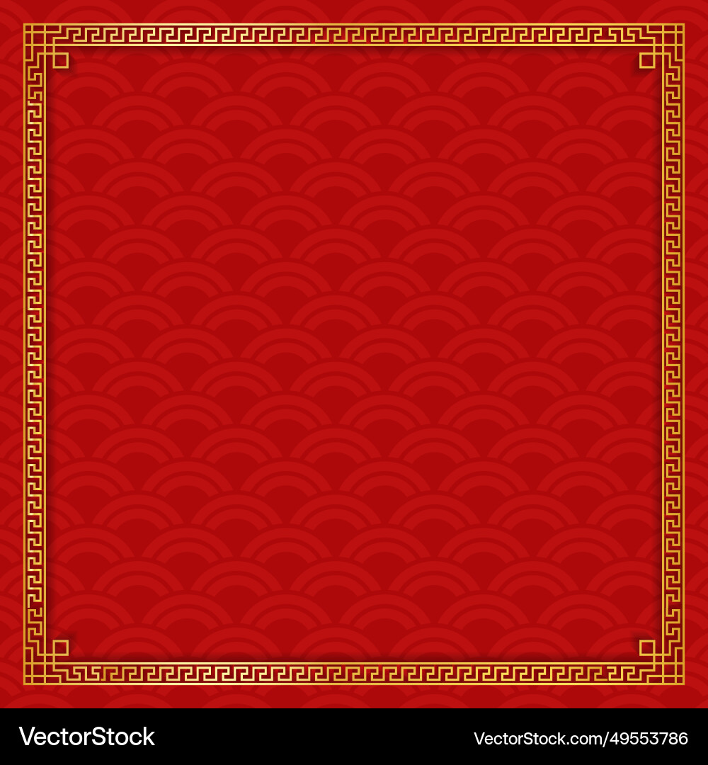 Oriental asian frame with traditional pattern Vector Image