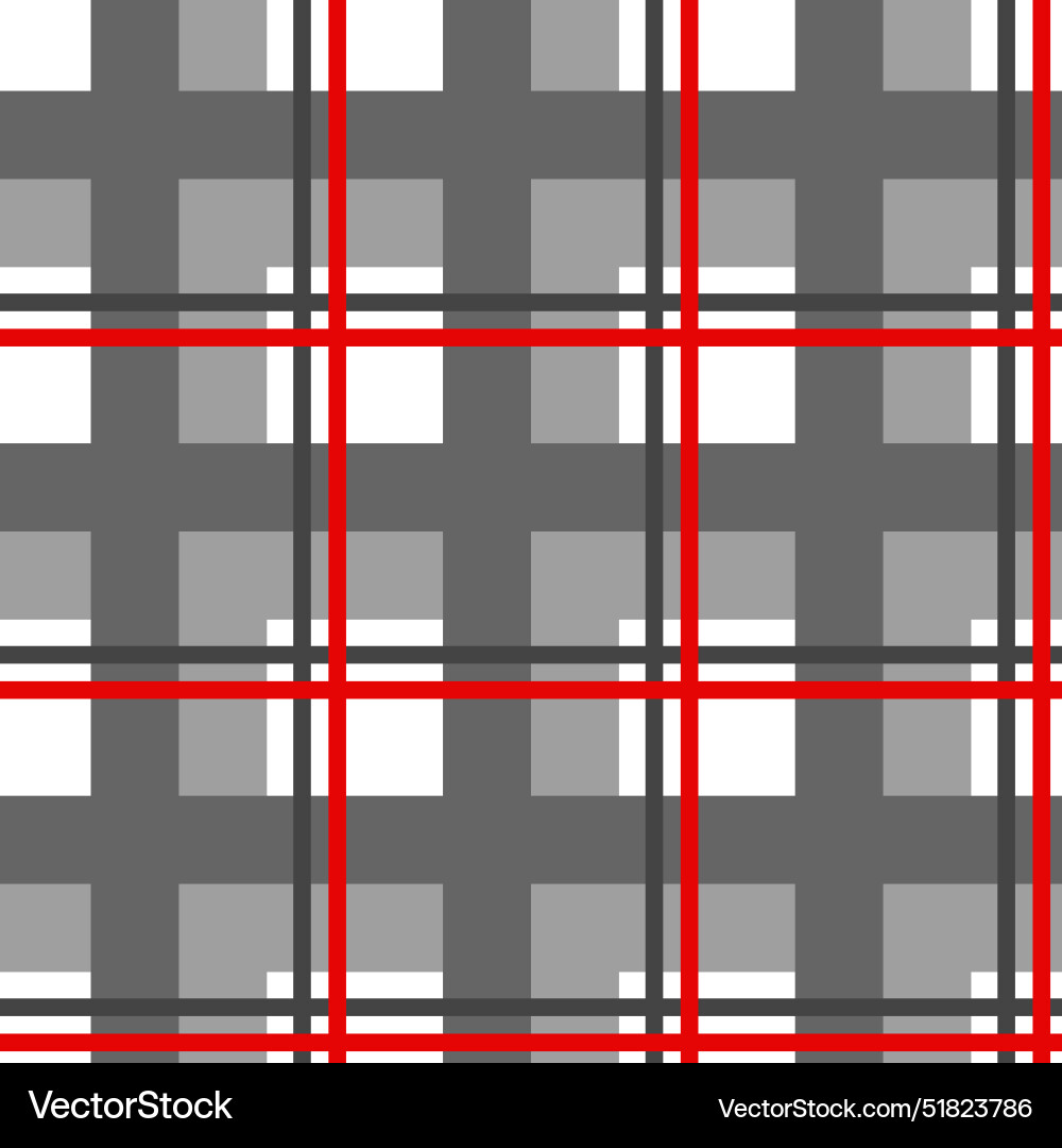 Plaid geometric seamless pattern checkered gray Vector Image