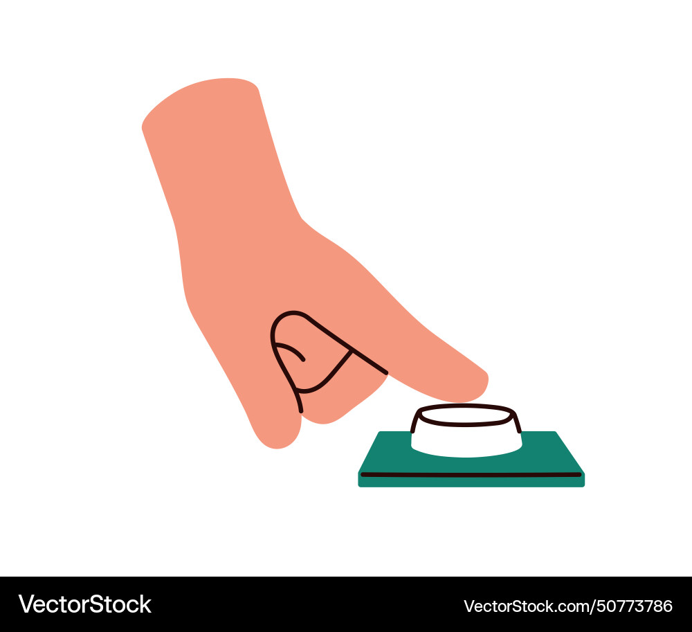 Pushing pressing touching tapping control Vector Image