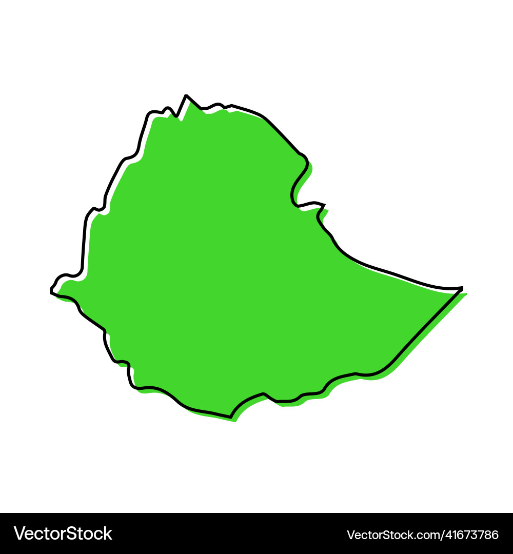 Simple outline map of ethiopia stylized line Vector Image