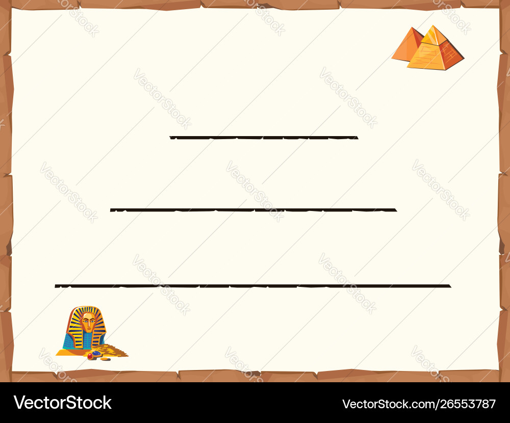 Ancient egypt papyrus frame border cartoon Vector Image