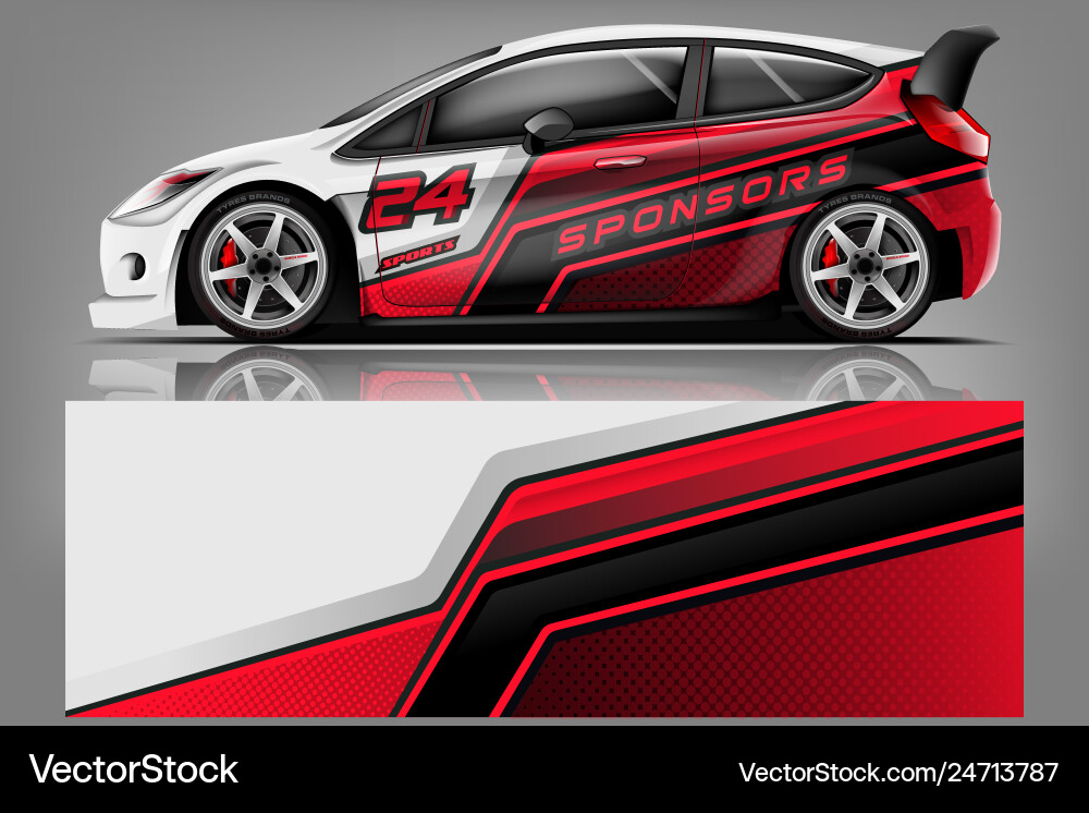 Car decal wrap design Royalty Free Vector Image