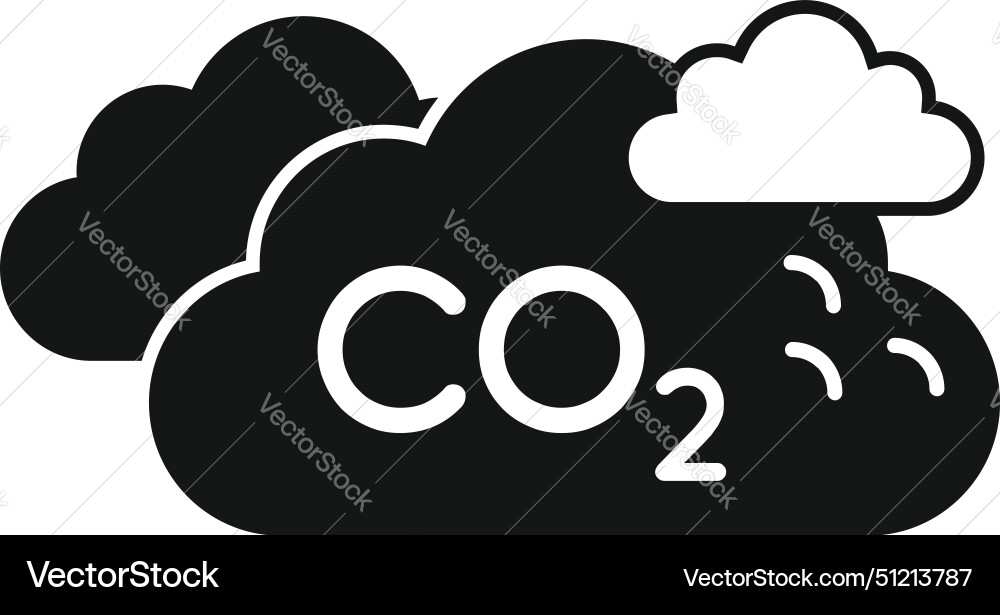 Co2 clouds icon simple smog reduction Royalty Free Vector