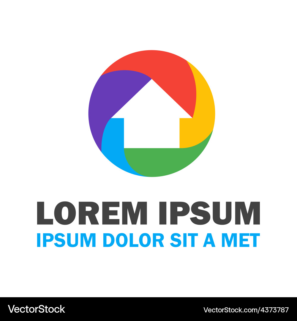 Colorful house logo Royalty Free Vector Image - VectorStock