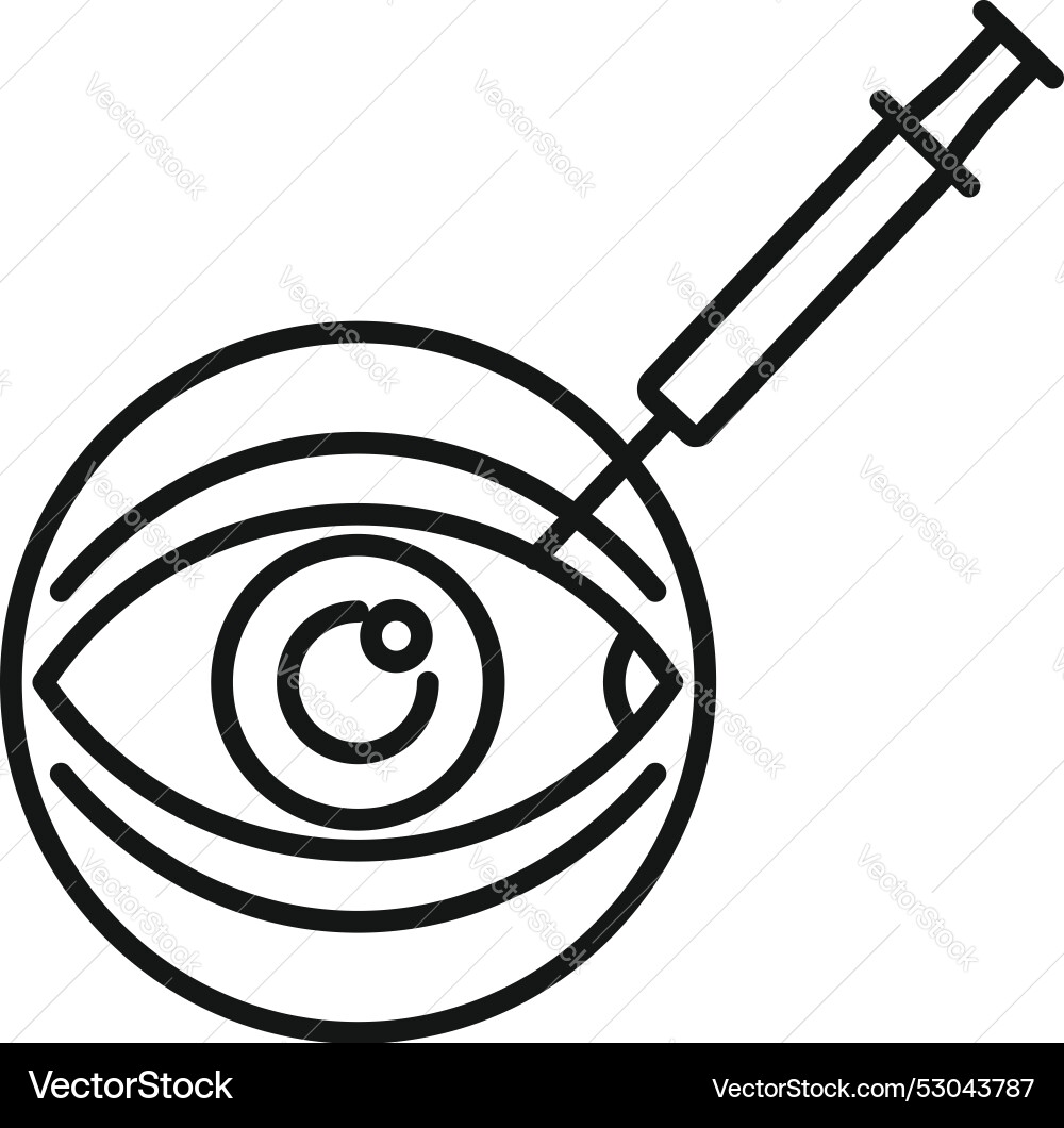 Doctor injecting human eye with syringe icon Vector Image
