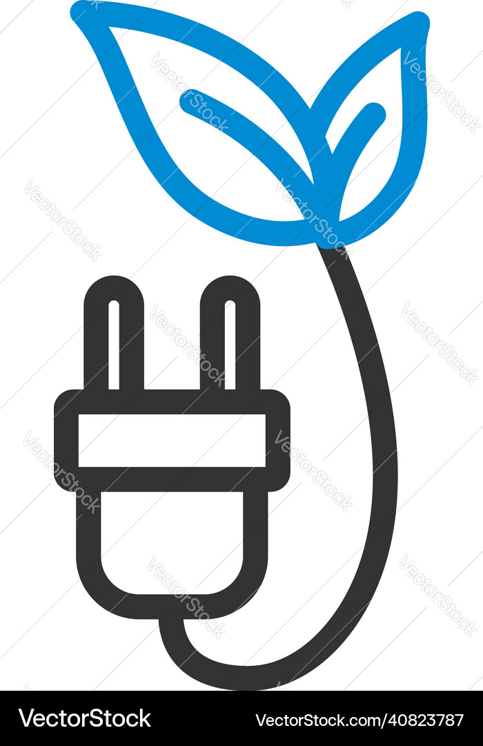 Electric plug with leaves icon Royalty Free Vector Image