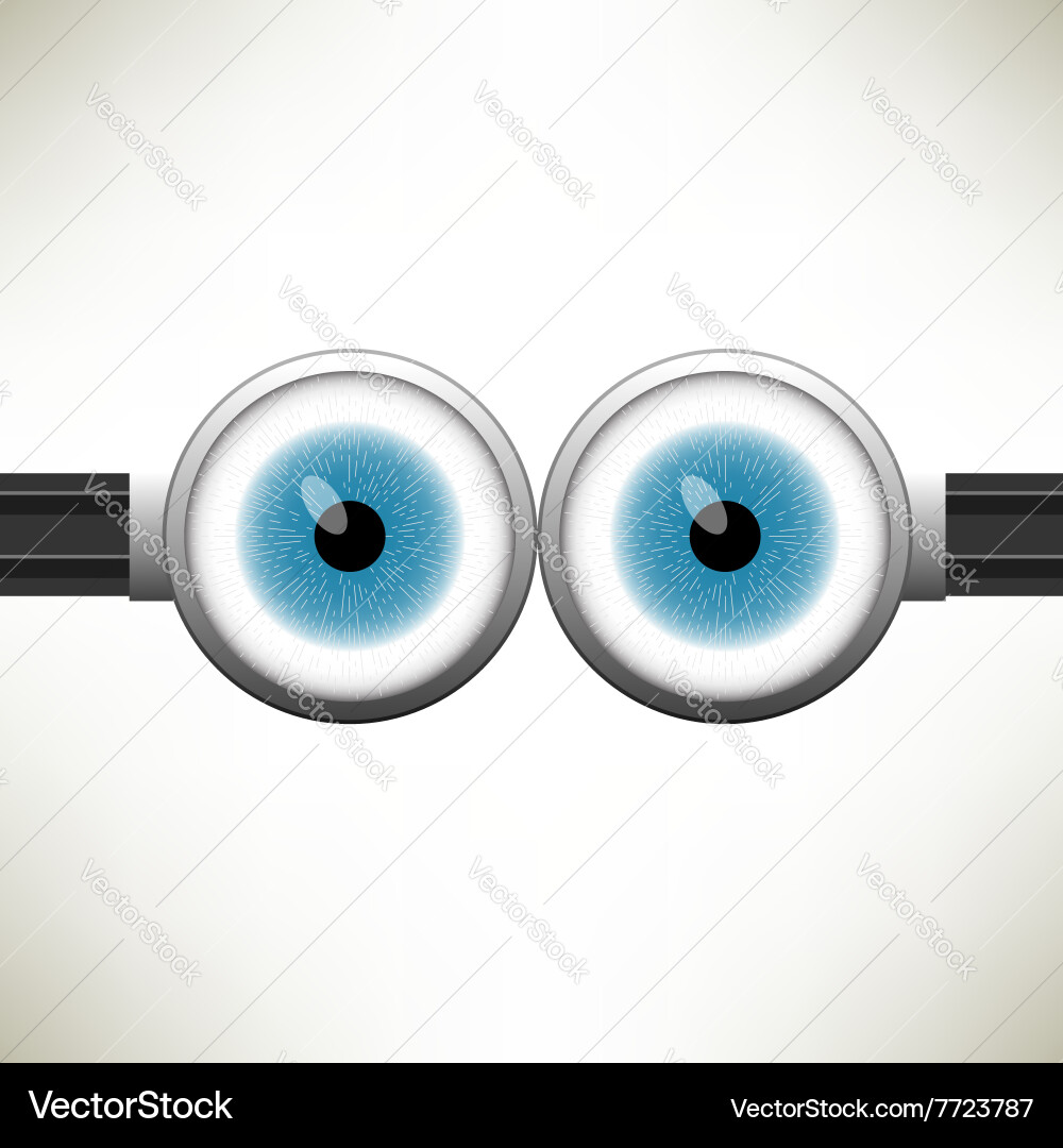 Goggle with two blue eyes Royalty Free Vector Image