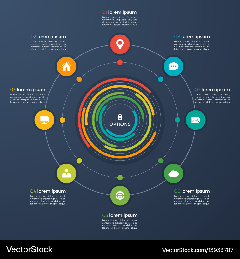 Infographic template with integrated Royalty Free Vector