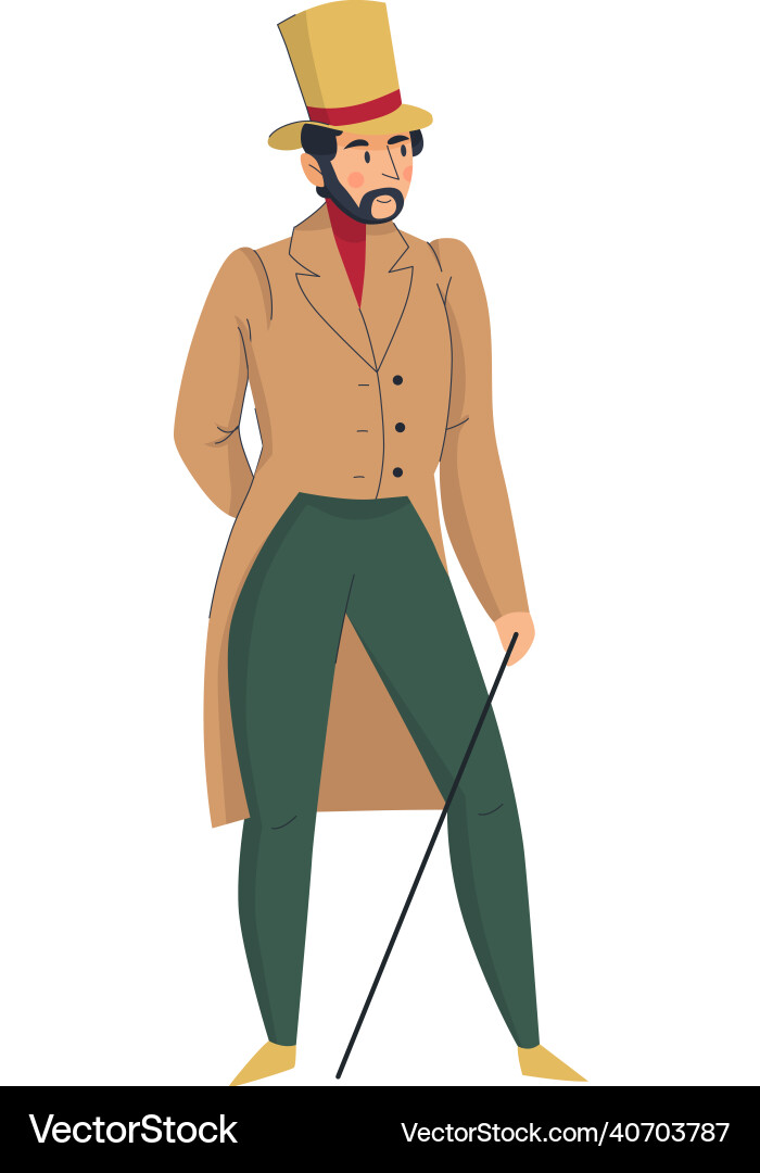 Man in hat composition Royalty Free Vector Image