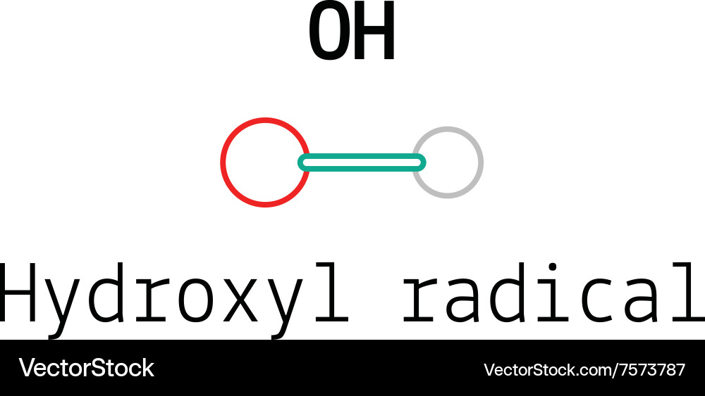 Oh hydroxyl radical Royalty Free Vector Image - VectorStock