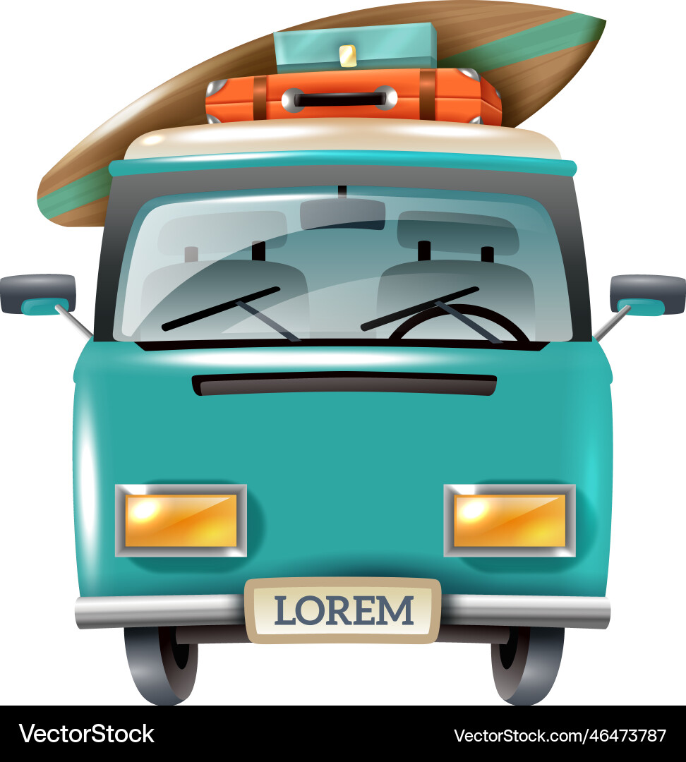 Realistic travel van Royalty Free Vector Image