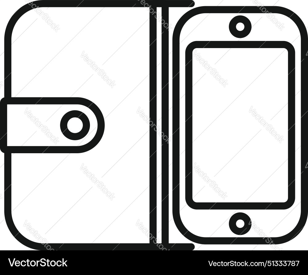 Simple black and white icon a wallet Royalty Free Vector