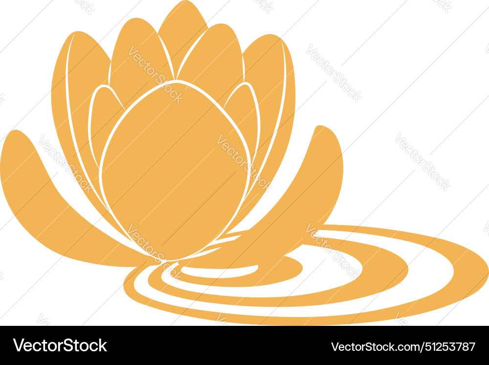 Traditional asian lotus flower with leaf Vector Image