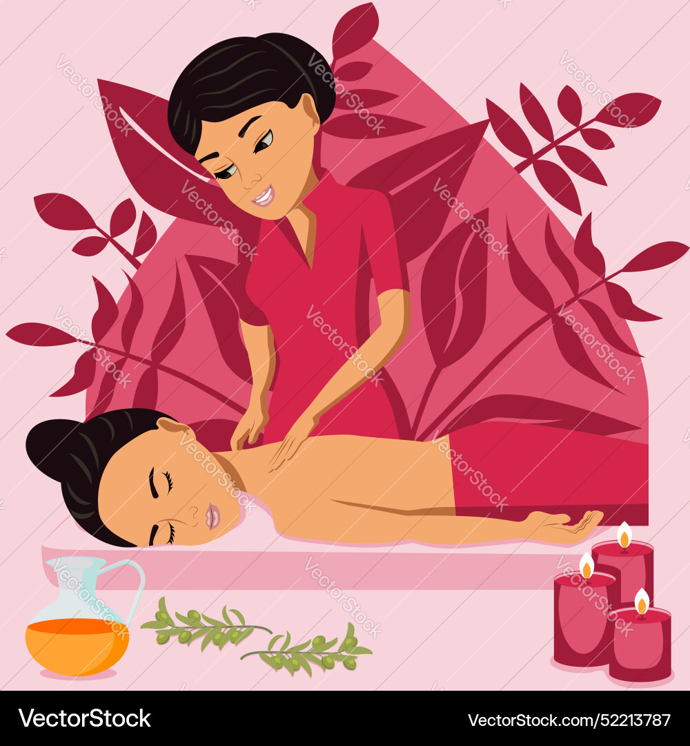Traditional swedish massage eastern nationality Vector Image