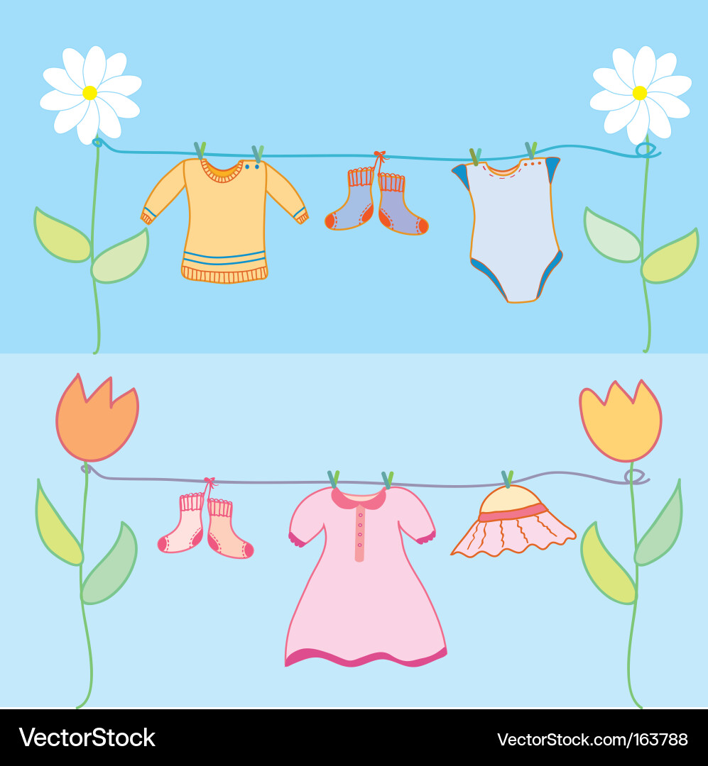 Baby Laundry Welcome Card Royalty Free Vector Image