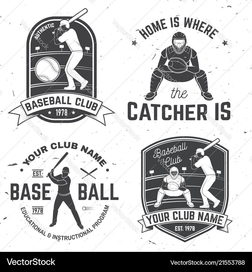 Baseball club badge concept Royalty Free Vector Image