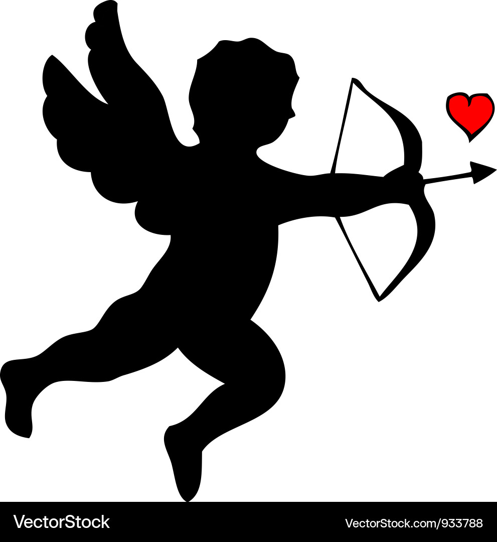 Cupid Silhouette Royalty Free Vector Image - VectorStock