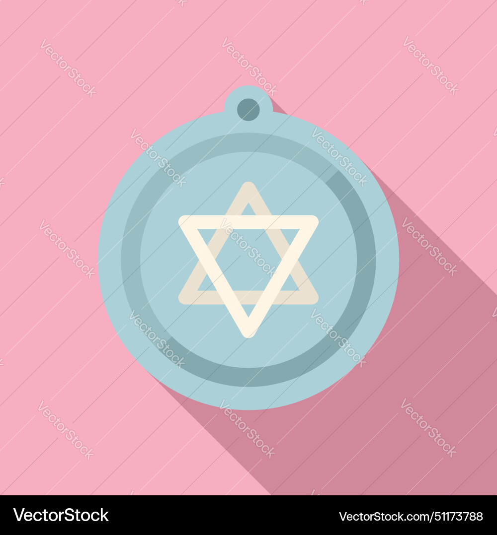 David star medallion icon flat judaism Royalty Free Vector