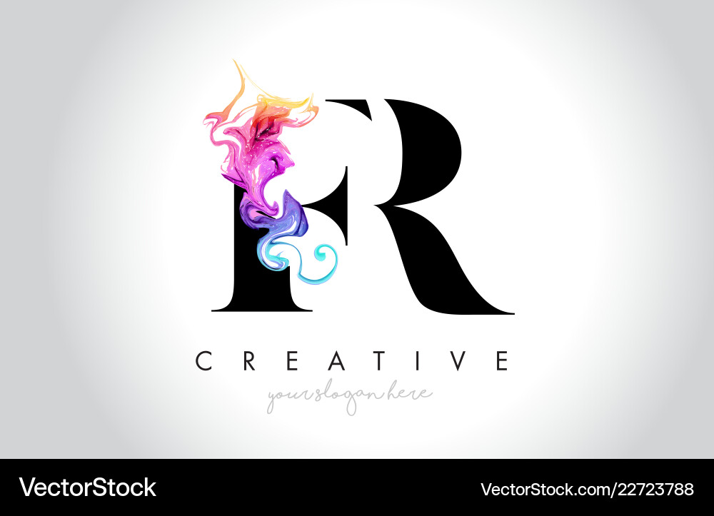 Fr vibrant creative leter logo design Royalty Free Vector