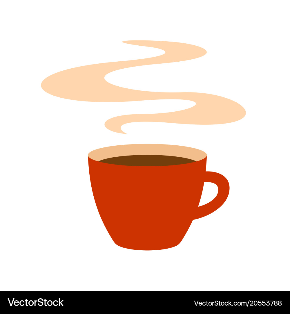 Hot red coffee cup with steam Royalty Free Vector Image
