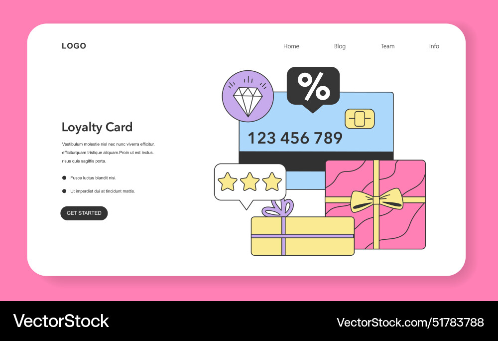 Loyalty card web banner or landing page customer Vector Image