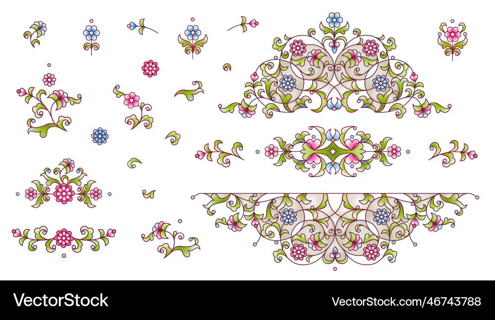 Ornate Floral Eastern Patterns Royalty Free Vector Image