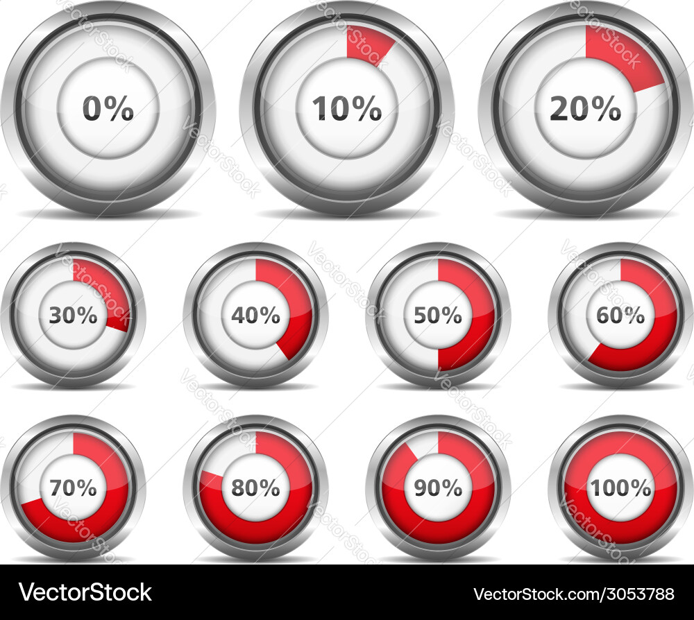 Progress indicators Royalty Free Vector Image - VectorStock