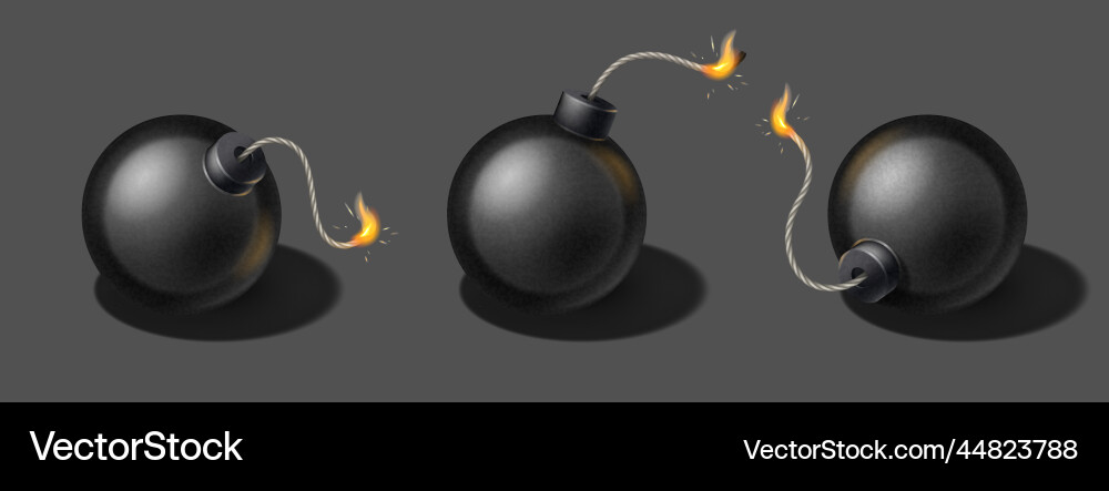 Realistic bombs set Royalty Free Vector Image - VectorStock