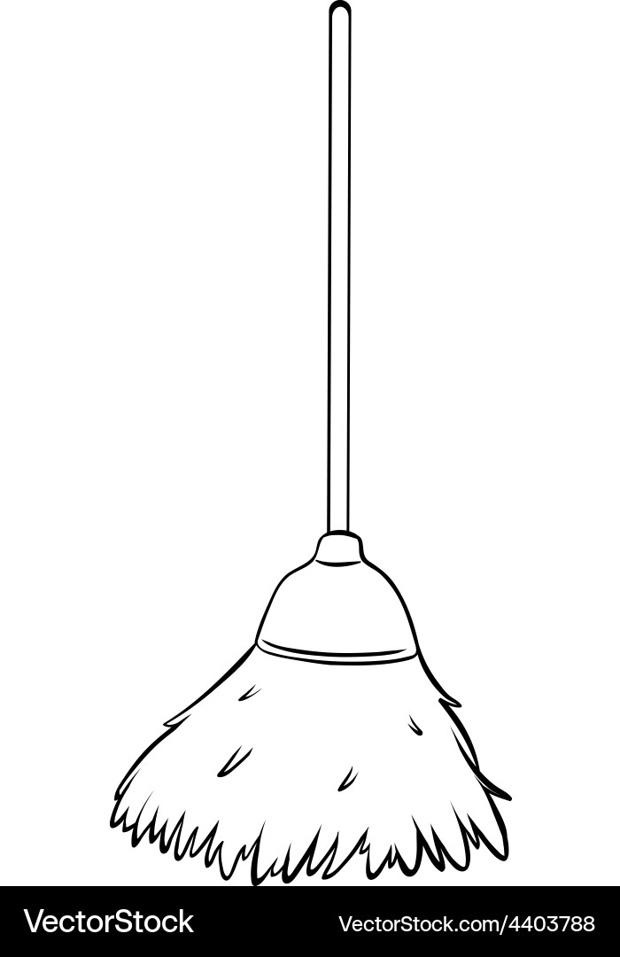 Single broom Royalty Free Vector Image - VectorStock