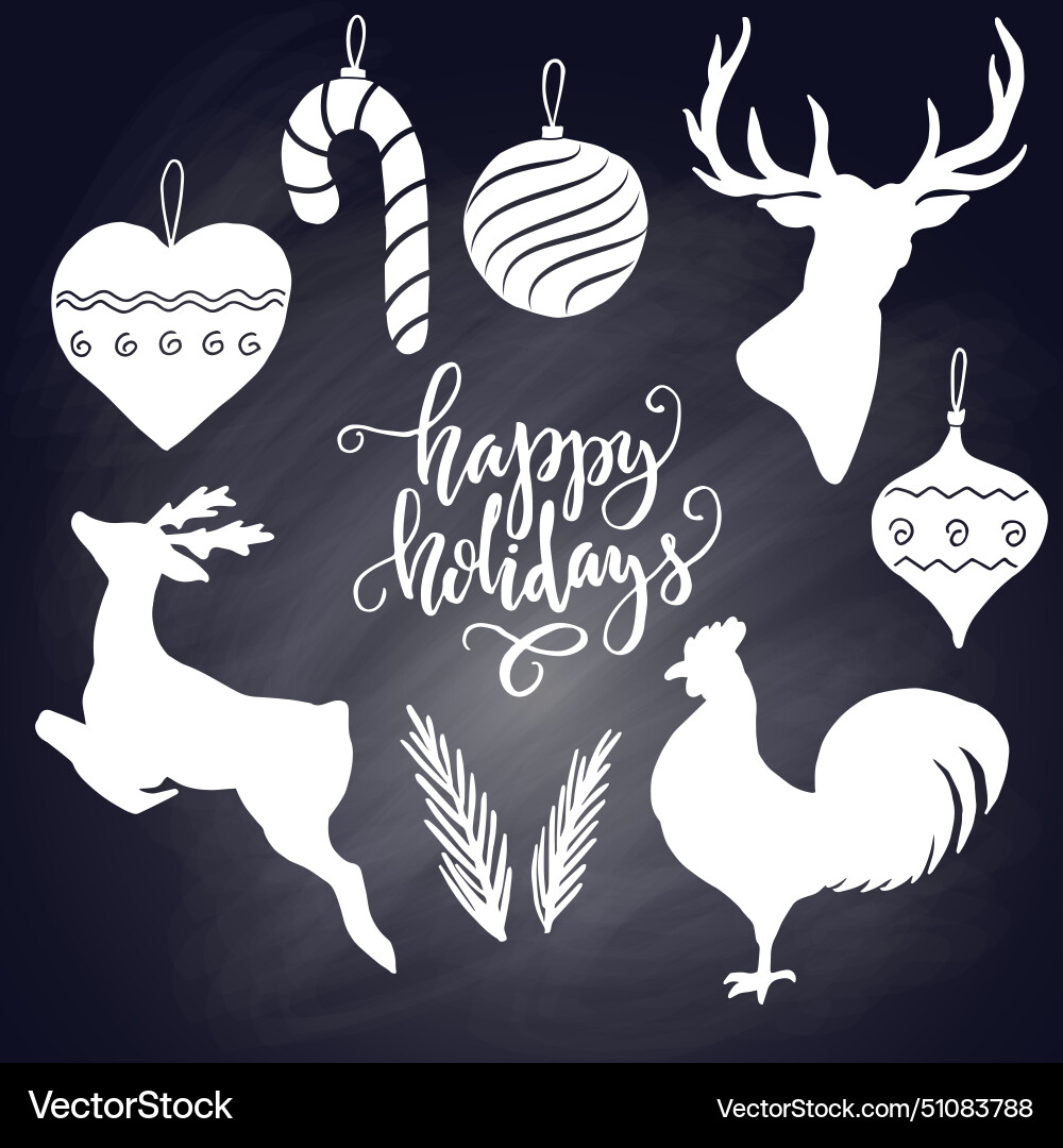 Winter season symbols set Royalty Free Vector Image