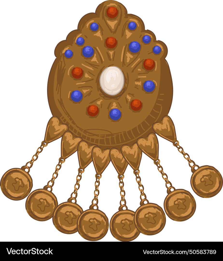 Fibula jewelry from ancient roman empire Vector Image