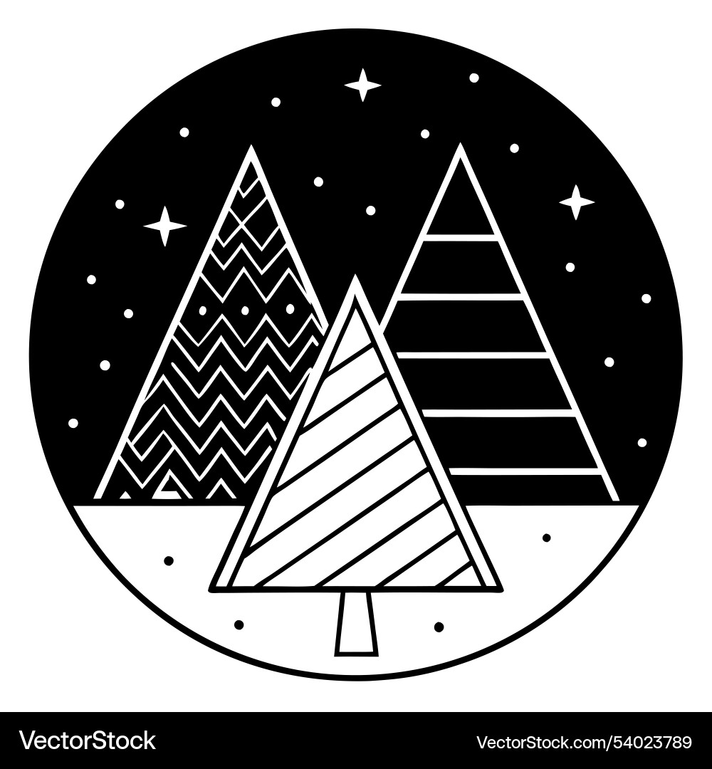 Geometrical triangular christmas trees Royalty Free Vector