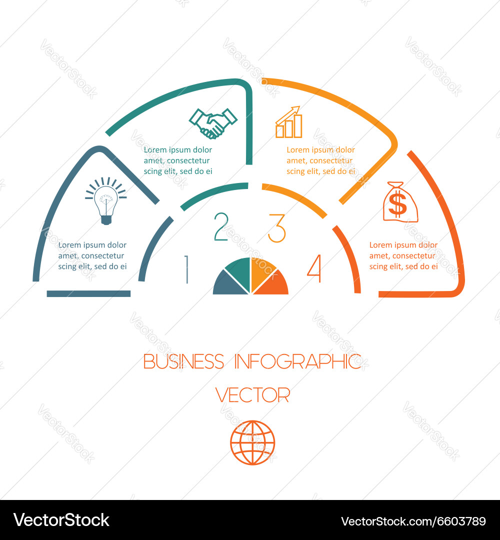 Line infographic 4 positions Royalty Free Vector Image