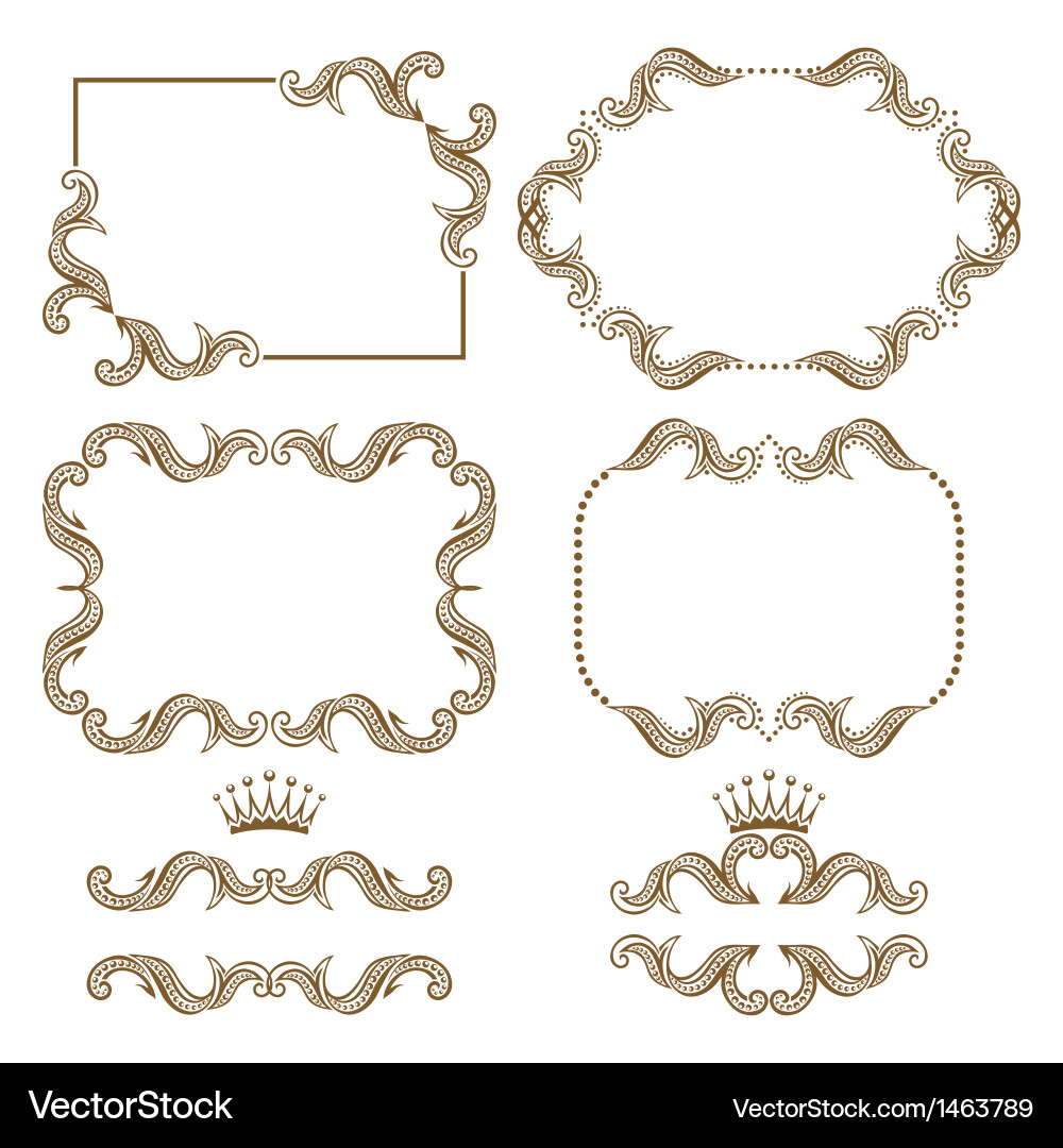 Ornate Decorative Frames & Motifs Royalty Free Vector