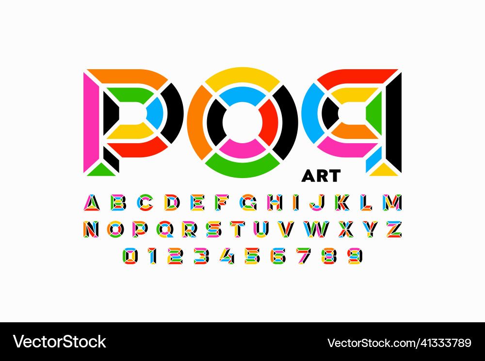 Pop art style font design alphabet letters Vector Image