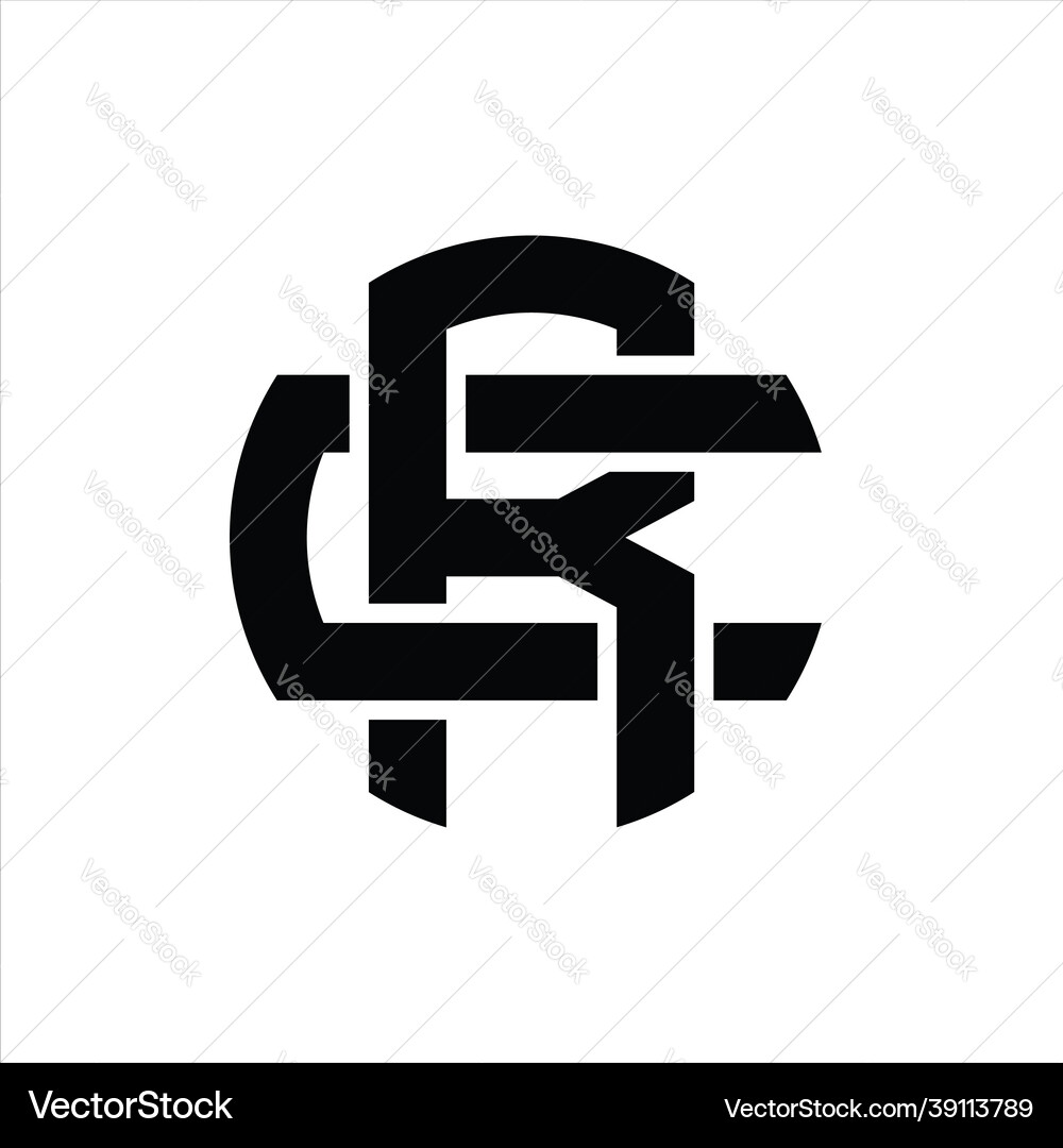 Rc logo monogram design template Royalty Free Vector Image