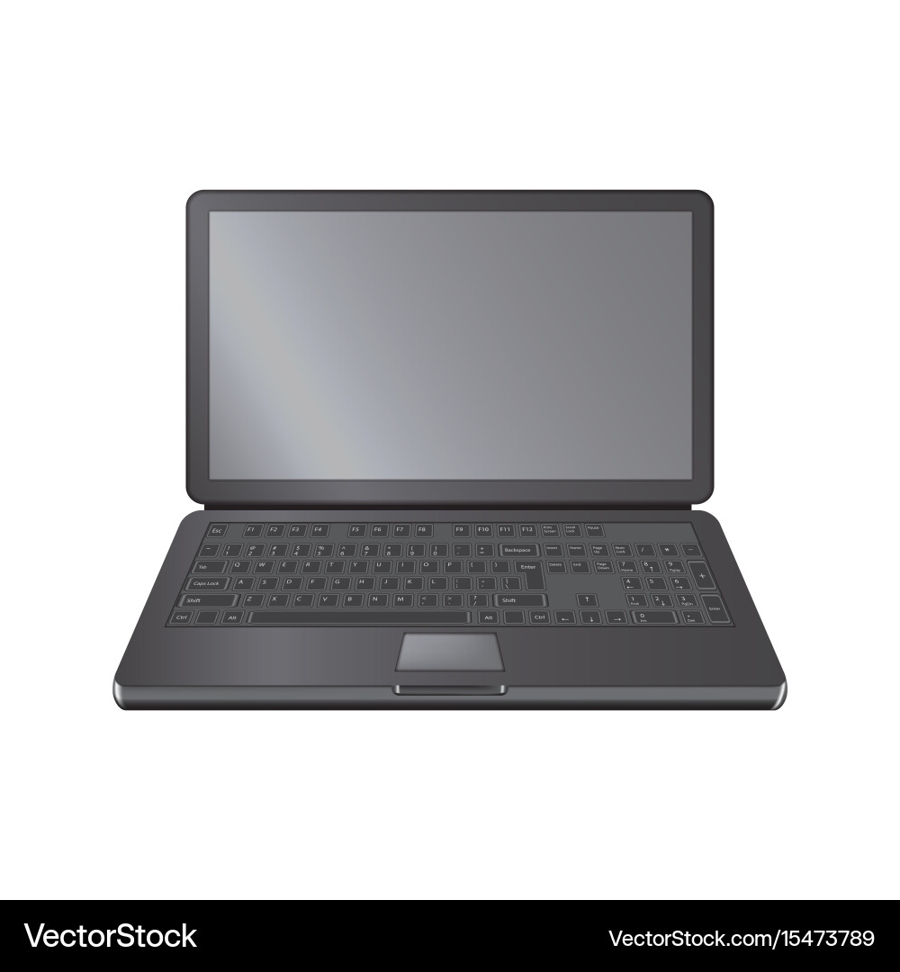 Realistic laptop computer notebook in isolated Vector Image