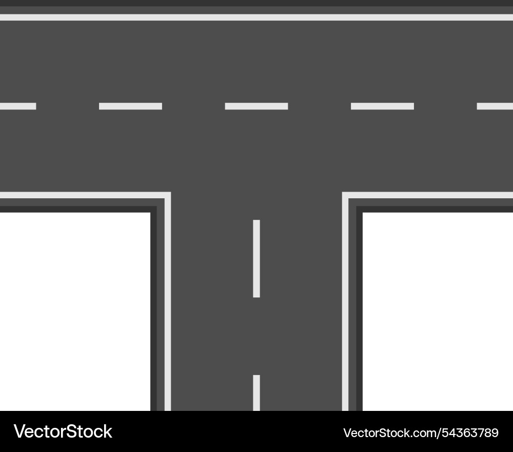 T shaped road intersection marking asphalt Vector Image