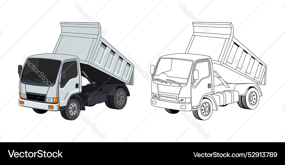Tipper truck cartoon design Royalty Free Vector Image