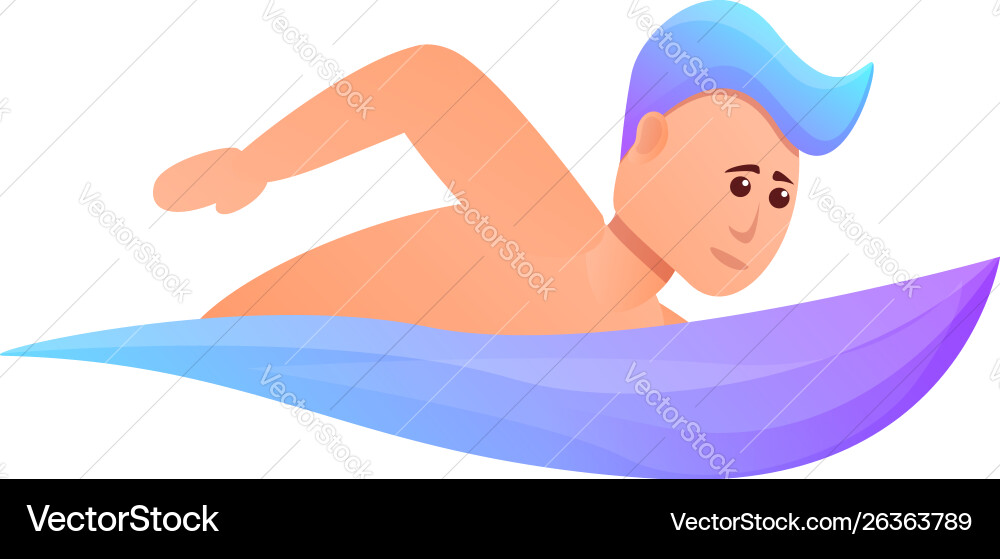 Triathlon swimming icon cartoon style Royalty Free Vector