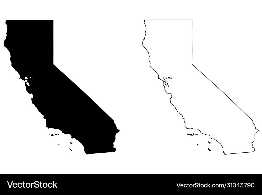 California ca state map usa Royalty Free Vector Image