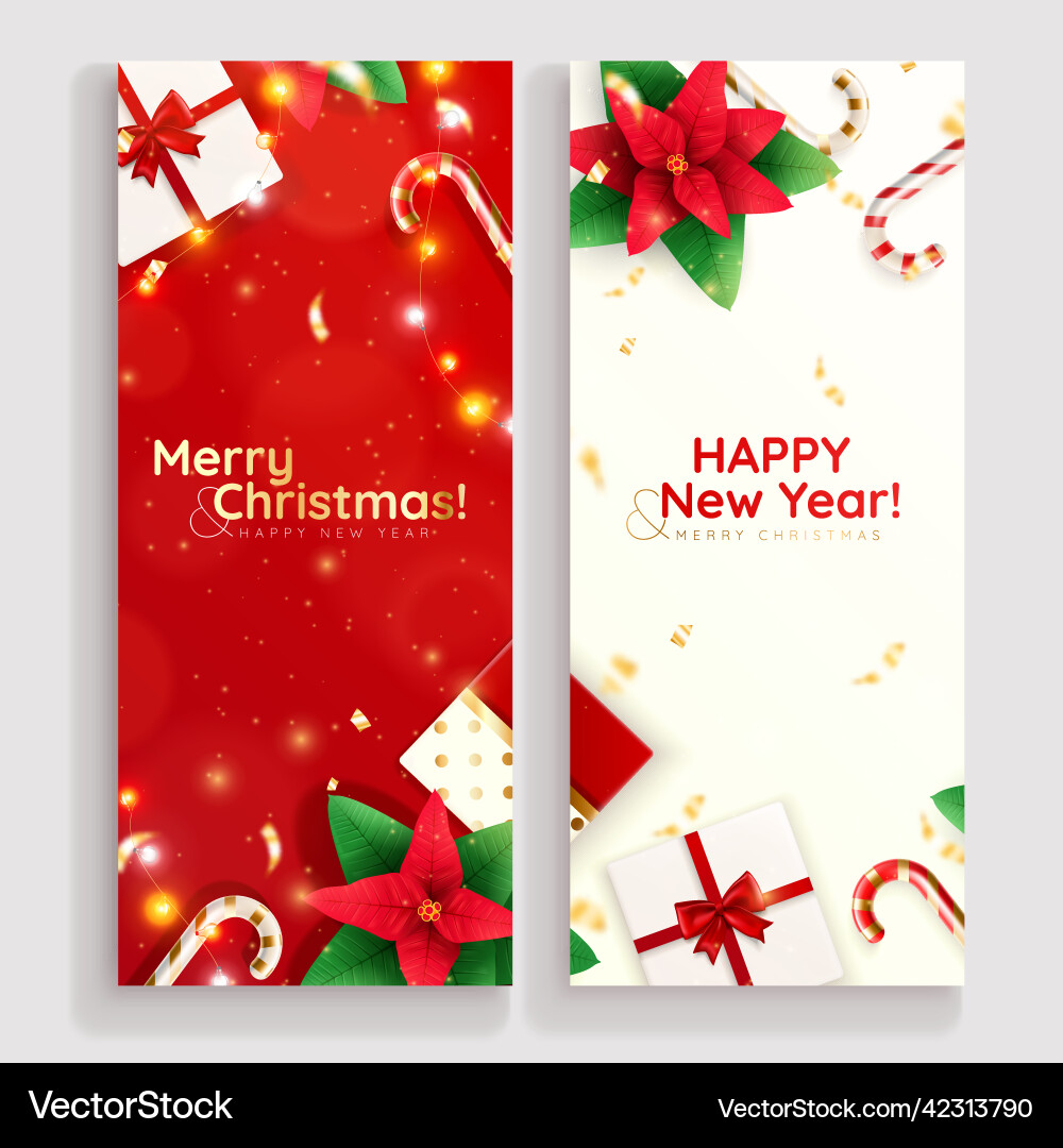 Christmas gifts vertical banners Royalty Free Vector Image