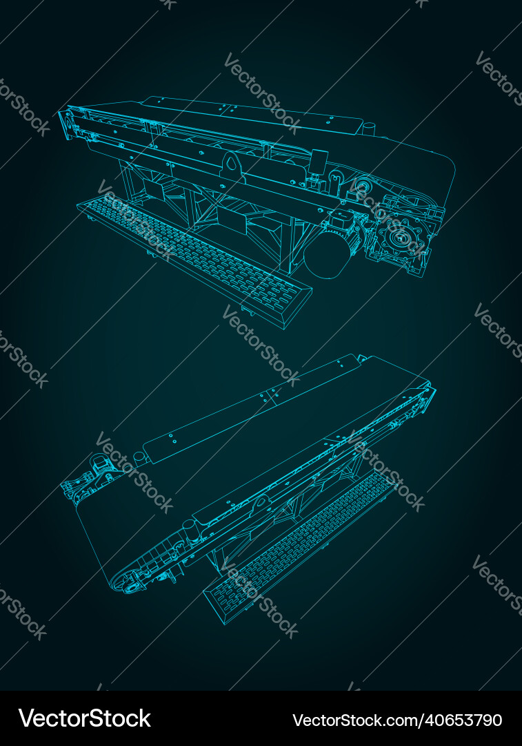 Conveyor line drawings Royalty Free Vector Image