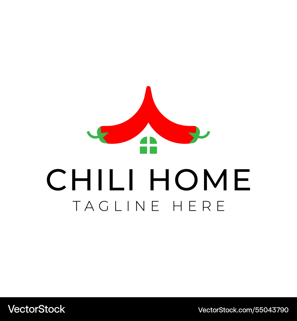 Kreativ-flat-chili-home-logo-design-template Vektorbild